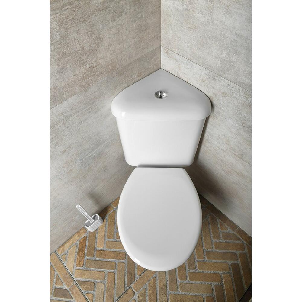 CLIFTON Ecke Kombi-WC mit Spülkasten inkl. Spülgarnitur, weiss