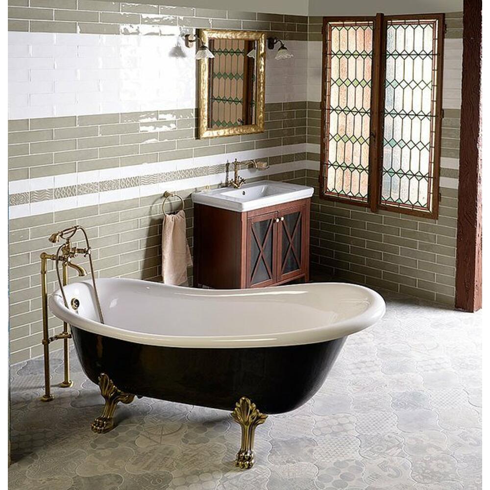 RETRO freistehende Badewanne 175x76x72cm, Füße Bronze