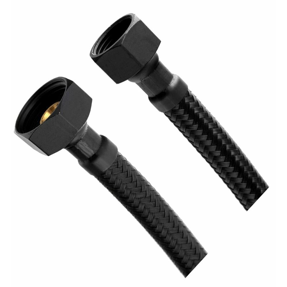 Flexibler Schlauch, Edelstahl FxF 3/8"x1/2", 60cm, Schwarz matt