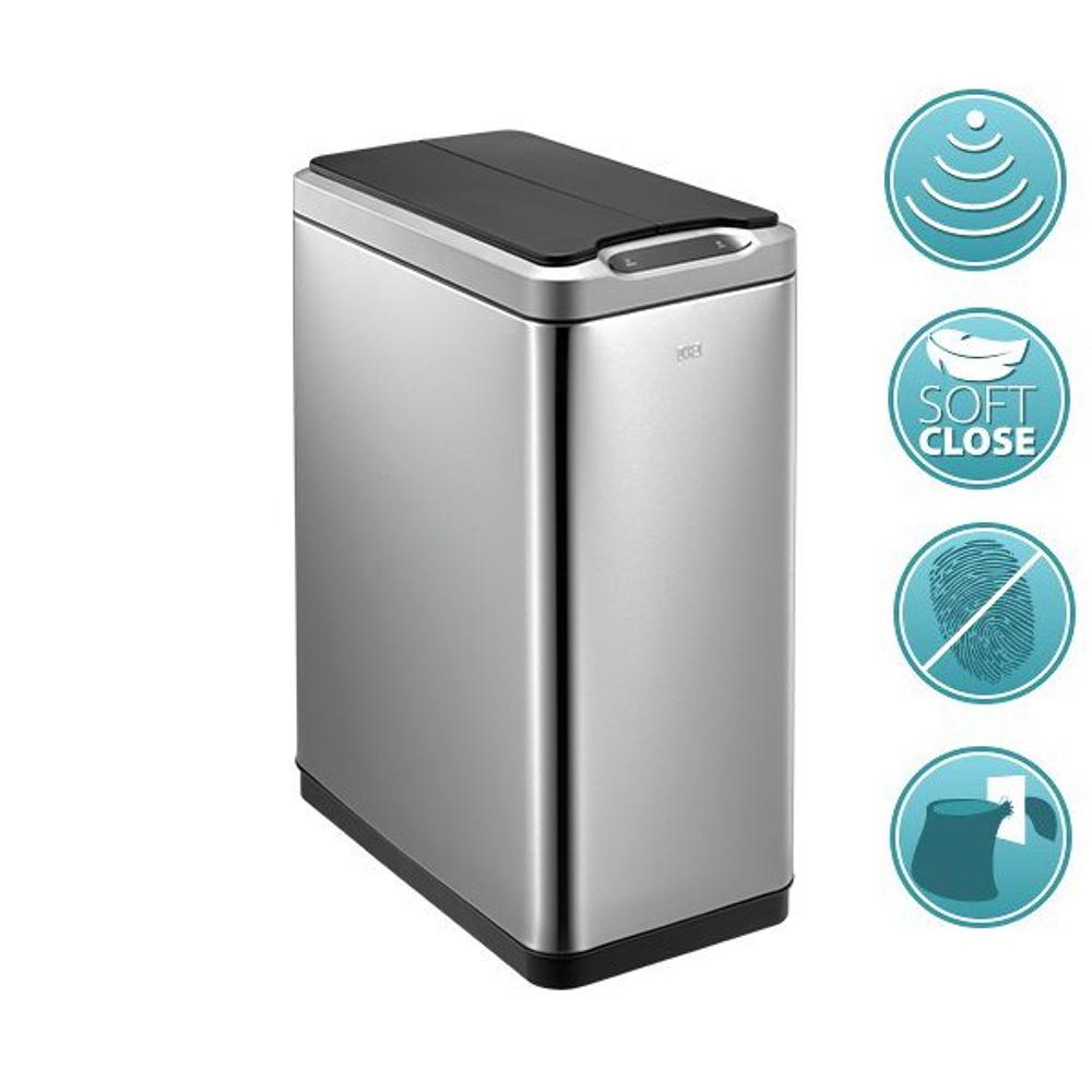 PHANTOM Sensor-Abfalleimer 30l, Soft Close, gebürsteter Edelstahl