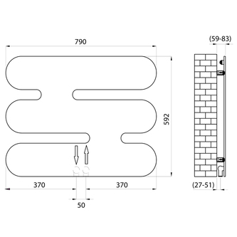 SAMILLA Heizkörper 790x592 mm, Weiß matt